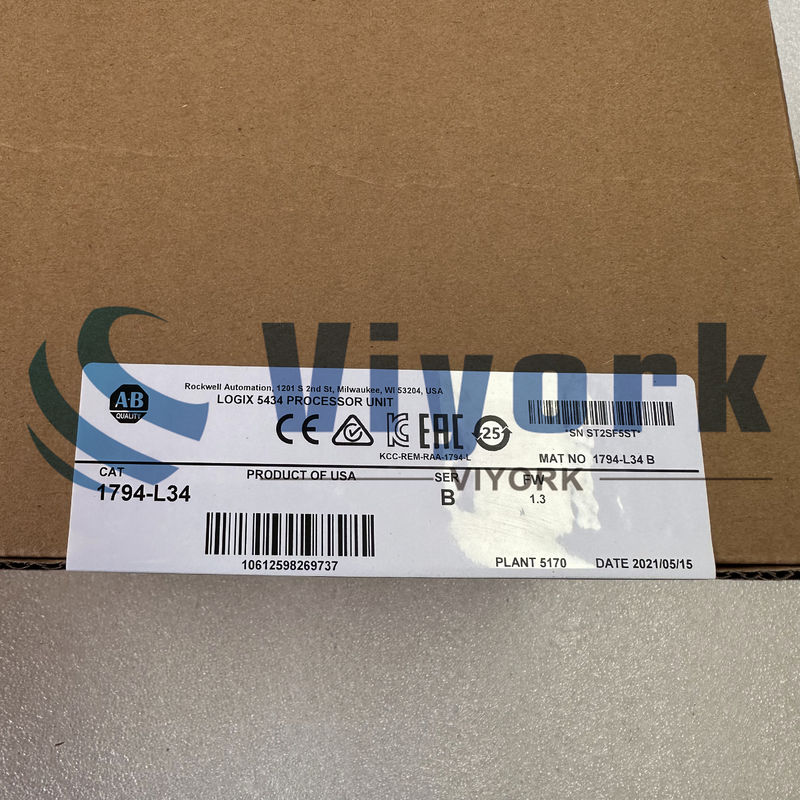 ALLEN BRADLEY 1794-L34 FLEX LOGIX PROCESSOR 512KB USER MEMORY 24VDC NEW