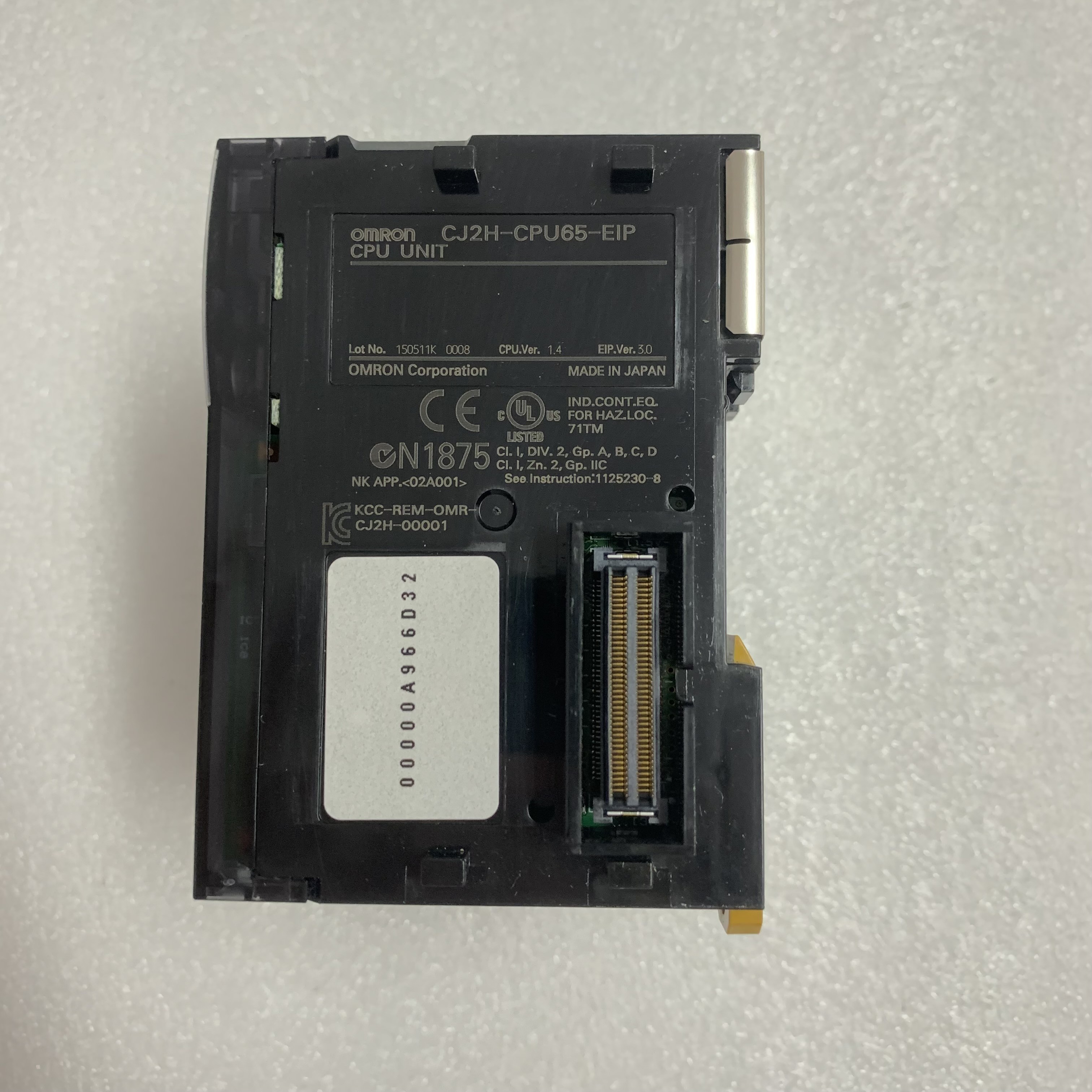 OMRON CJ2H-CPU65-EIP CPU WITH BUILT-IN ETHERNET/IP PORT 2560 I/O MAX NEW