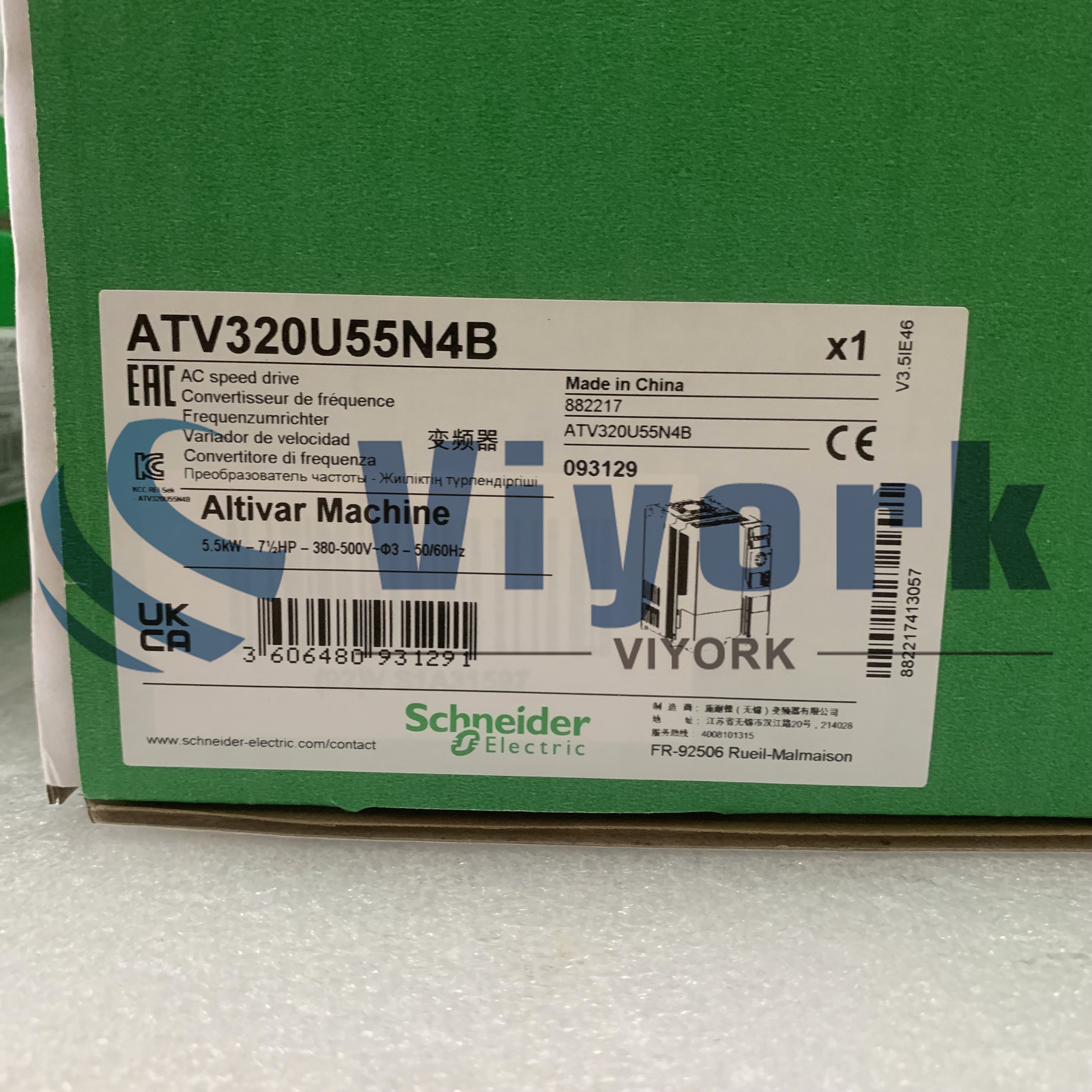 Schneider ATV320U55N4B DRIVE ALTIVAR 320 SERIES VARIABLE SPEED 380 ...
