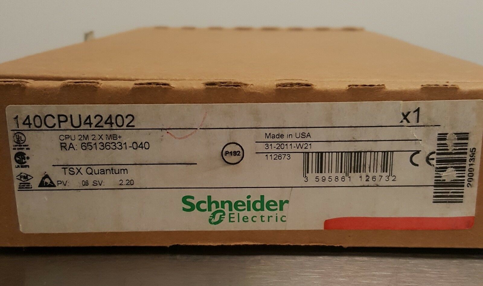 Schneider Modicon TSX Quantum 140 CPU 424 02 486 CPU 2M 2 X MB+ ...